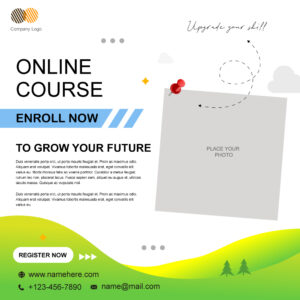 Online course poster template - Vectorgrab