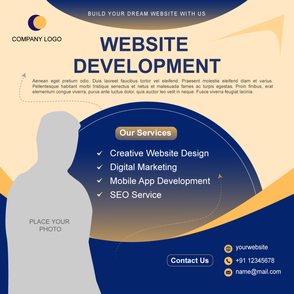 Professional Website Development Service Poster Template - Vectorgrab