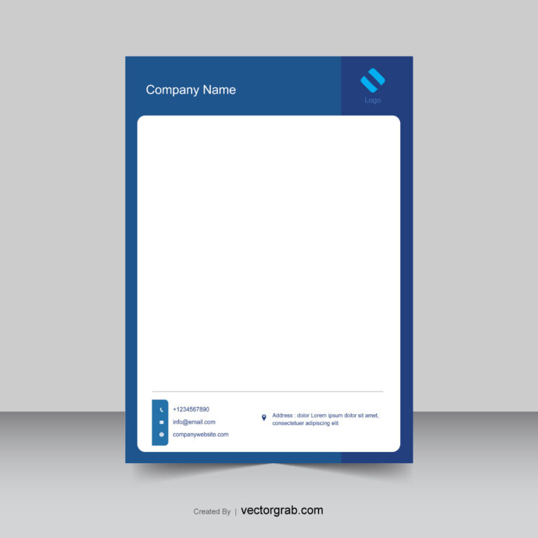 Letterhead design simple blue theme template